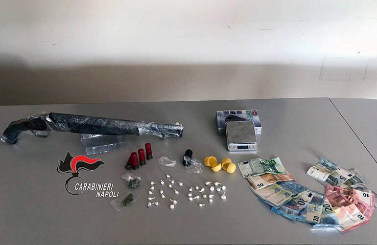 Sawed-off shotgun and drugs hidden on roof under video surveillance