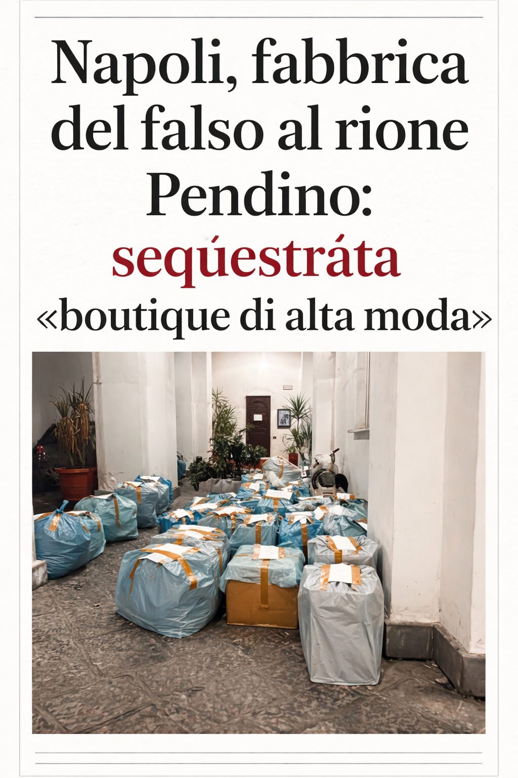 9X16 - Napoli, fabbrica del falso al rione Pendino: sequestrata ...