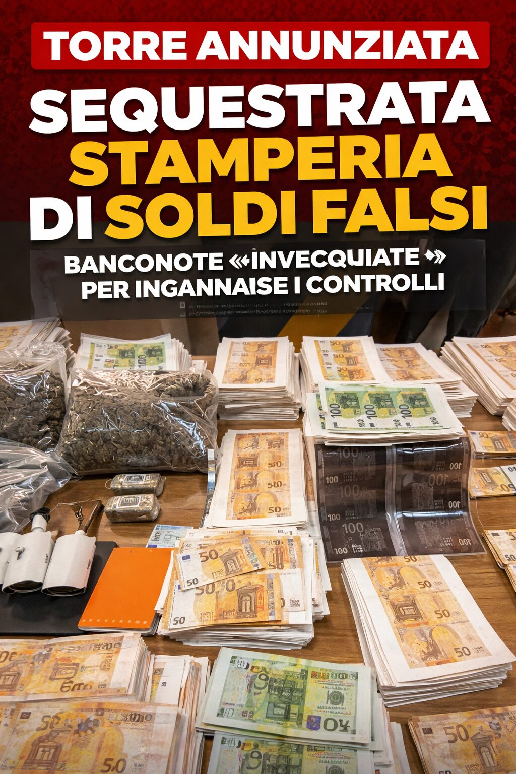 9X16 - Torre Annunziata, sequestrata stamperia di soldi falsi ...