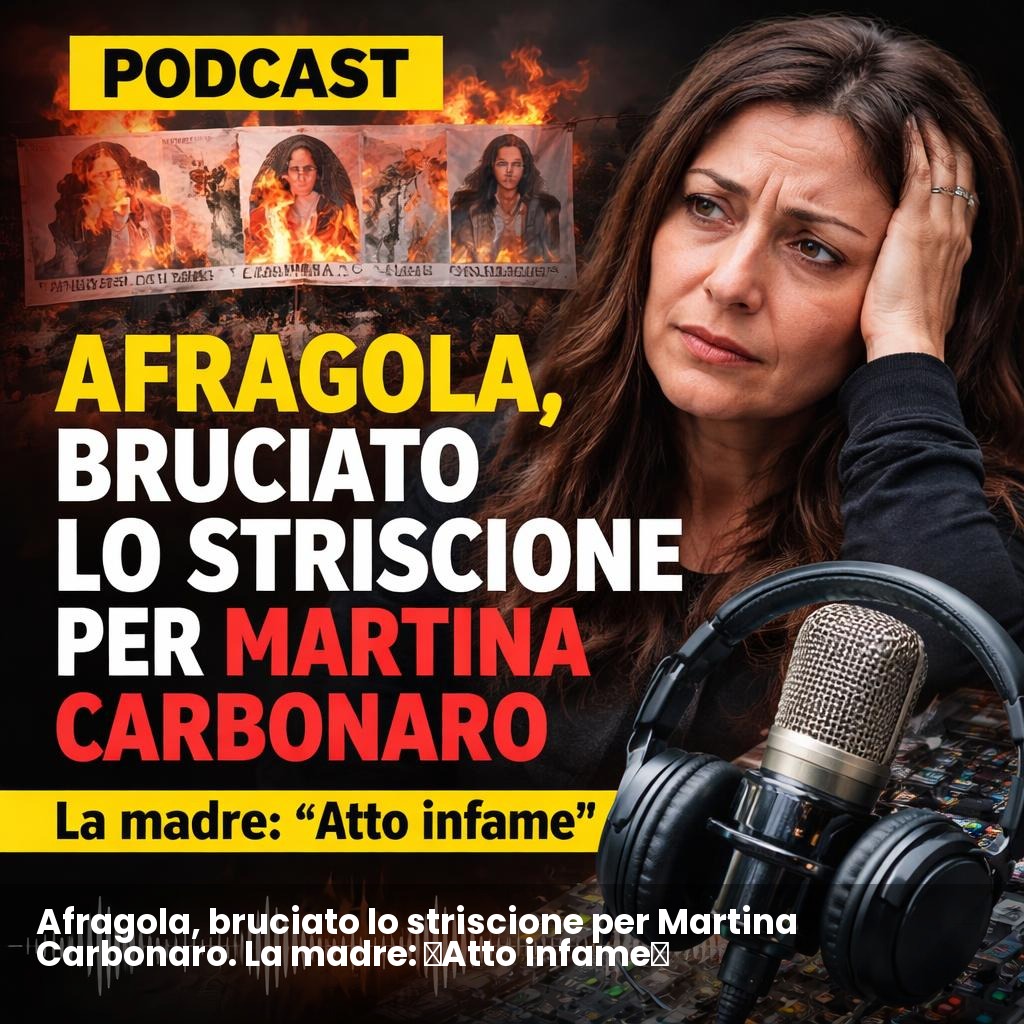 Afragola, bruciato lo striscione per Martina Carbonaro. La madre: «Atto ...